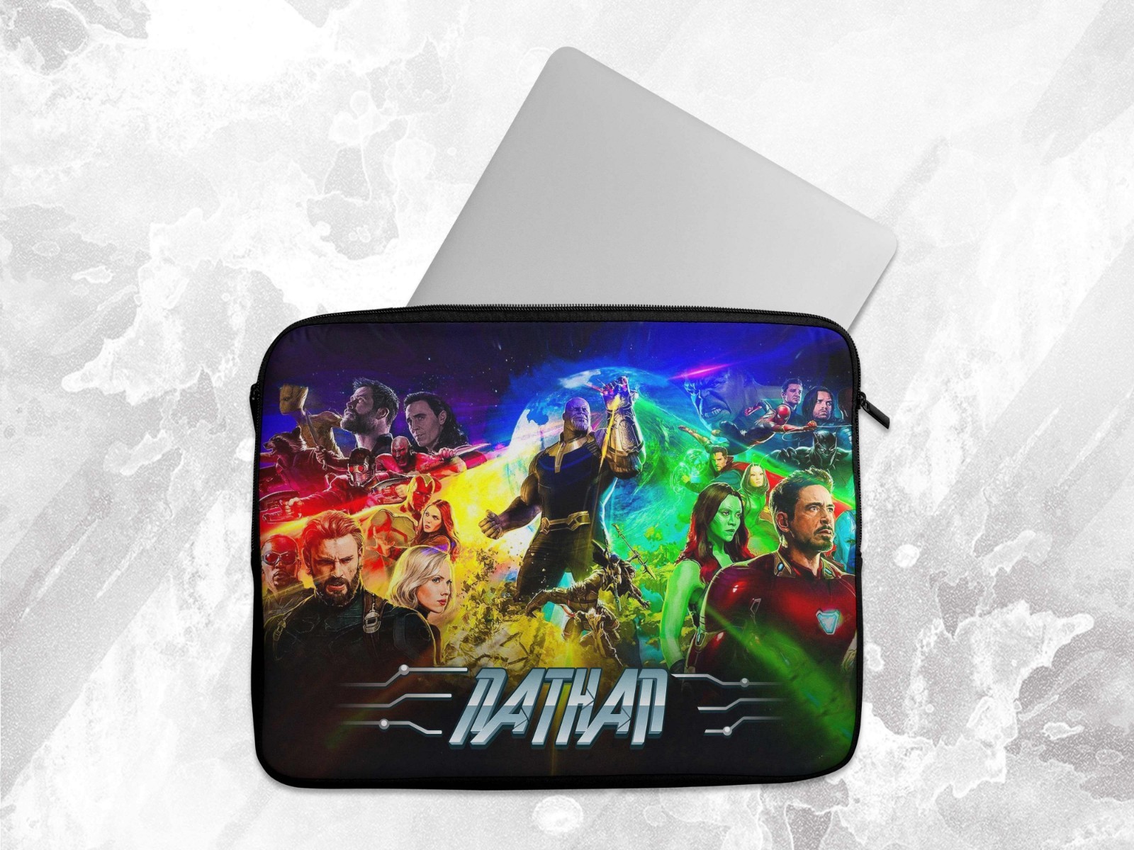 Personalised Laptop Case Any Name Avengers Sleeve Tablet Bag Chromebook ...