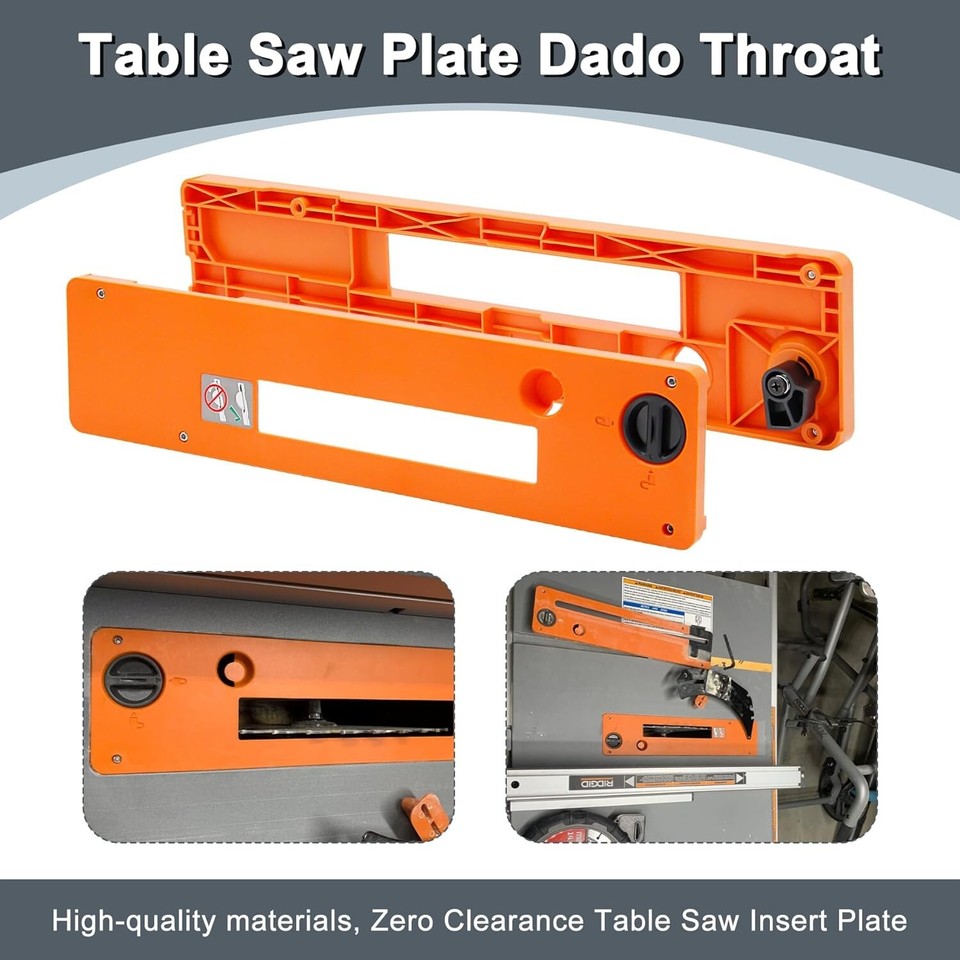 Table Saw Plate Dado Throat for Ridgid R4514, R4514T, R4518, R4518T ...