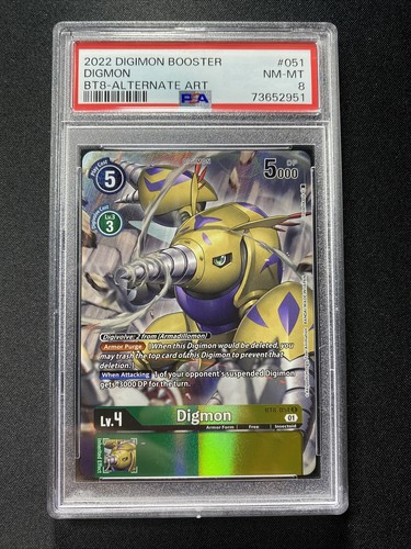 Digimon TCG: New Awakening BT8-051 -DIGMON- Alt Art Holo PSA 8 | eBay