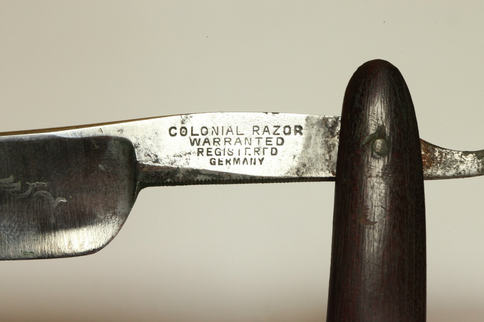 OLD Antique German COLONIAL RAZOR Solingen Engraved straight razor R053 ...