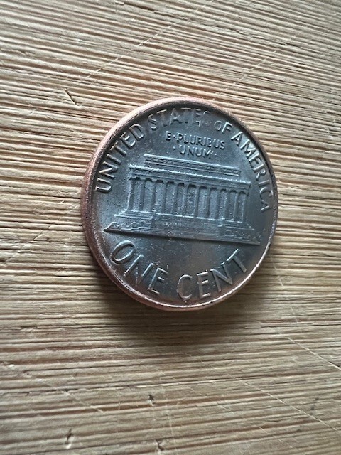 1986 D Lincoln Penny 1 Cent Error Missing Copper Clad Layer Both Sides ...