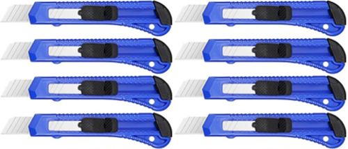 8 Safety Box Cutter Utility Knife Tool Retractable Snap Off Razor Blade ...