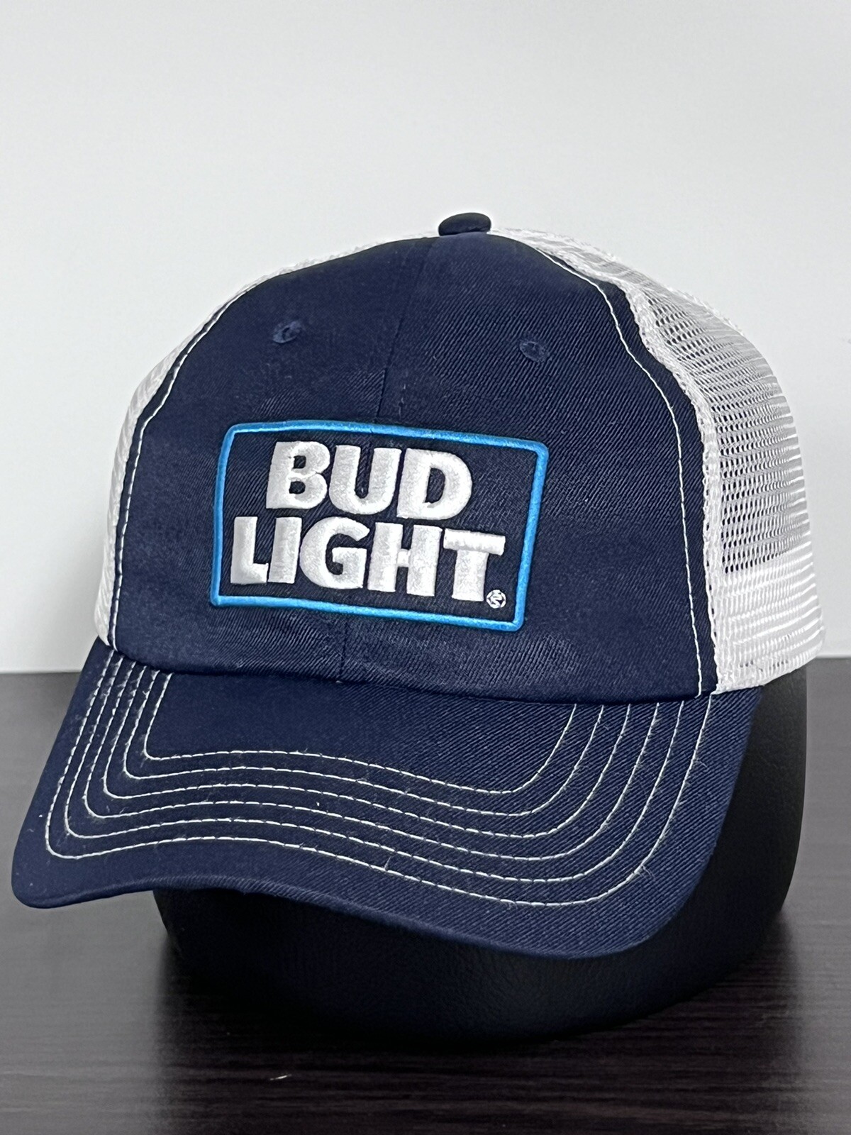 Bud Light Snapback Hat Cap Navy Blue White Mesh Back … - Gem