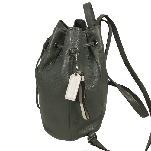 COACH Park Drawstring Backpack Luxury Designer Olive Pebbled Leather ...