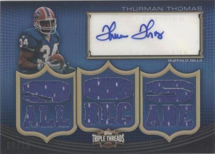 2010 Topps Triple Threads - Autographed Relics Thurman Thomas #TTAR-89 /18 (AU, MEM) for sale ...