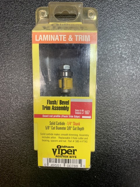 Oldham Viper 167 Flush/bevel Trim Router Bit Assembly Great for sale ...