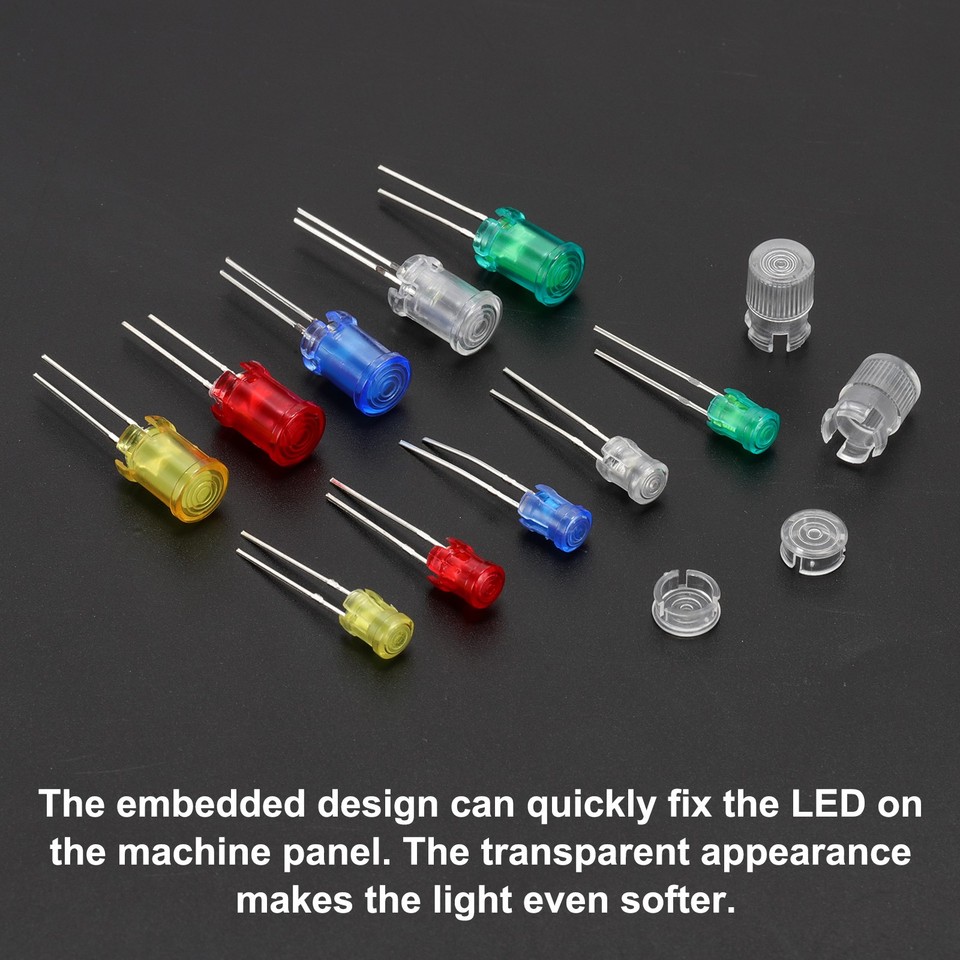 100-in-1 5mm Light-Emitting Diode Holder Clip LED Bulb Cap Cover ...