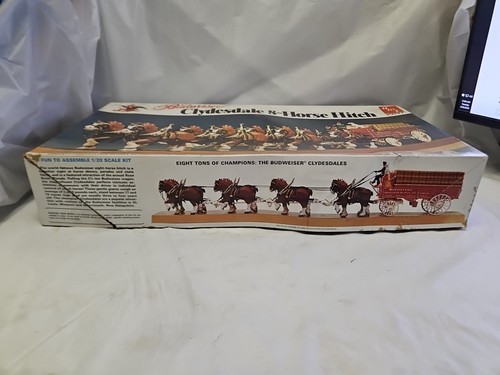 Vintage AMT Budweiser Clydesdale 8-Horse Hitch Model 1/20 Scale model ...