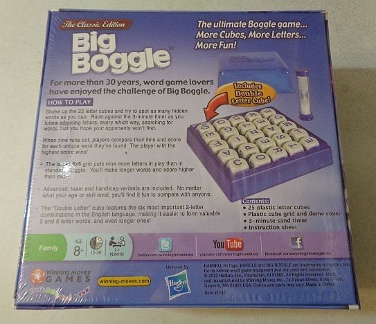 Big Boggle Classic Edition Word Game Family Game Night Kids 8+ & Adults NEW | eBay