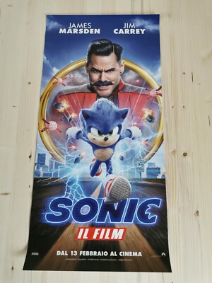 SONIC Original Movie Poster 12x27" Italian FOWLER JIM CARREY MARSDEN ...
