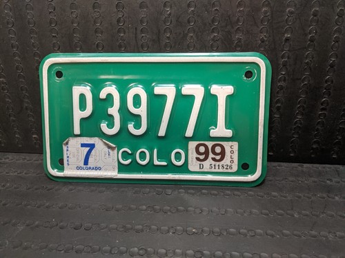 EXPIRED COLORADO MOTORCYCLE LICENSE PLATE with 1999 STICKER ...