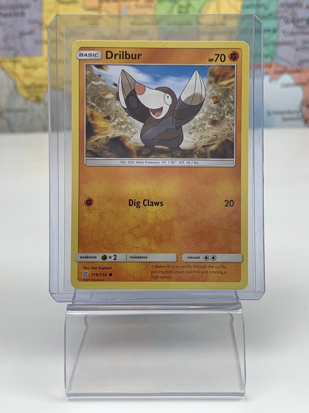 SHIPS SAME DAY Pokemon Card NM Drilbur 118/236 Basic Fighting Type 2019 ...