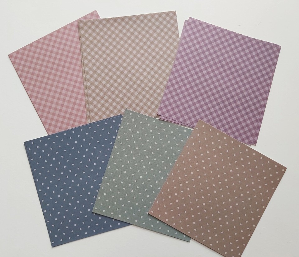 polka dot checker pattern small size paper for craft 48 sheets - 6 ...