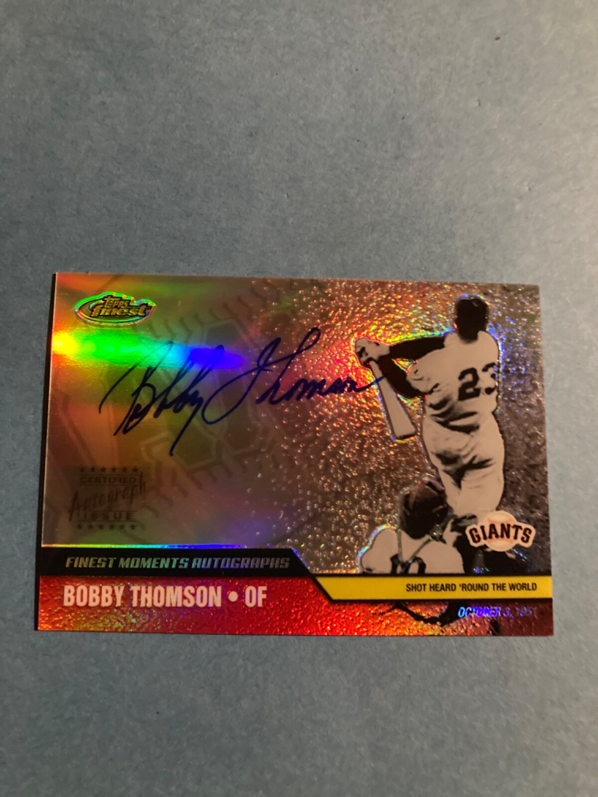 2002 Topps Finest Bobby Thomson FMA-BT Autograph | eBay