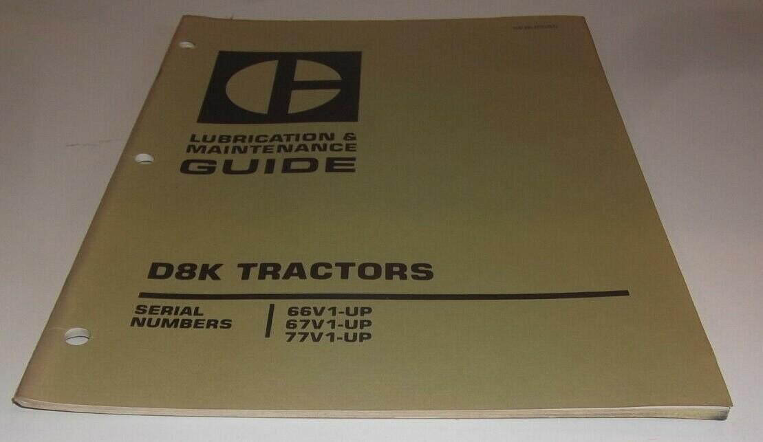 Cat Caterpillar D8K Tracteur Dozer Lubrification & Maintenance Manuel ...