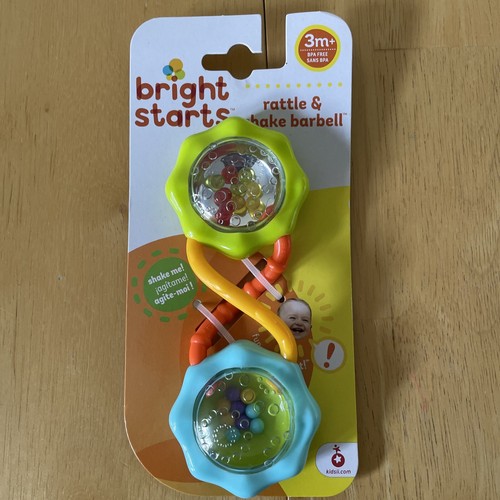 Baby Toy Bright Starts Rattle & Shake Barbell 3 Months Green Unisex ...