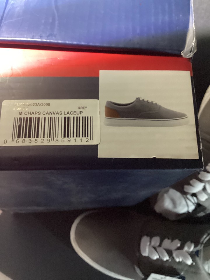 Chaps Canvas Lace Up Deck/Tennis Shoe Grey Size 9.5 New with Tags in ...