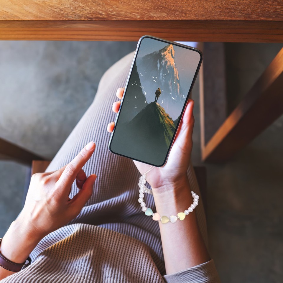 2 Pcs Phone Wrist Strap Anti Theft Cell Lanyard Mobile Beaded for Women ...