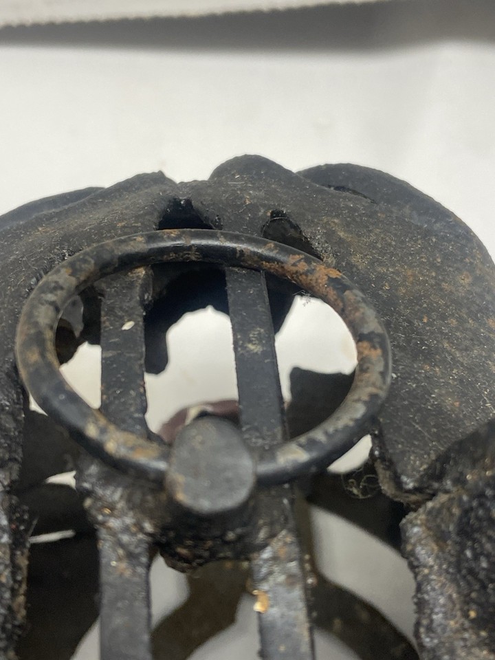 Pr. Vintage Cast Iron Devil Like Black Cat Hanging Garden Candle Holder ...