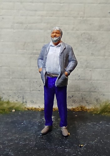 Hand painted OO gauge, 1:76 scale figure. Bearded older man | eBay UK