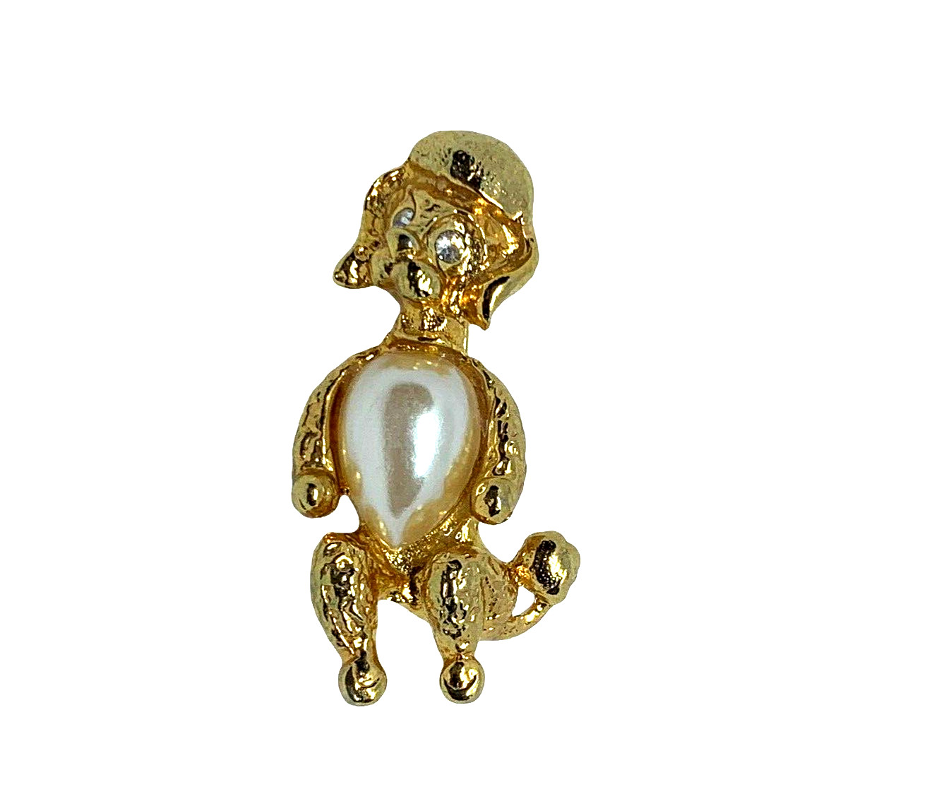Vintage Don Lin Poodle Brooch White Jelly Belly Caboc… - Gem