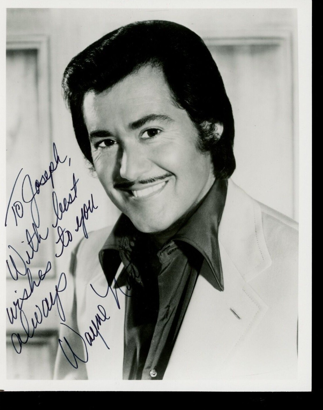 Autographed 8x10 Vintage Photo Las Vegas Showman & Singer Wayne Newton ...