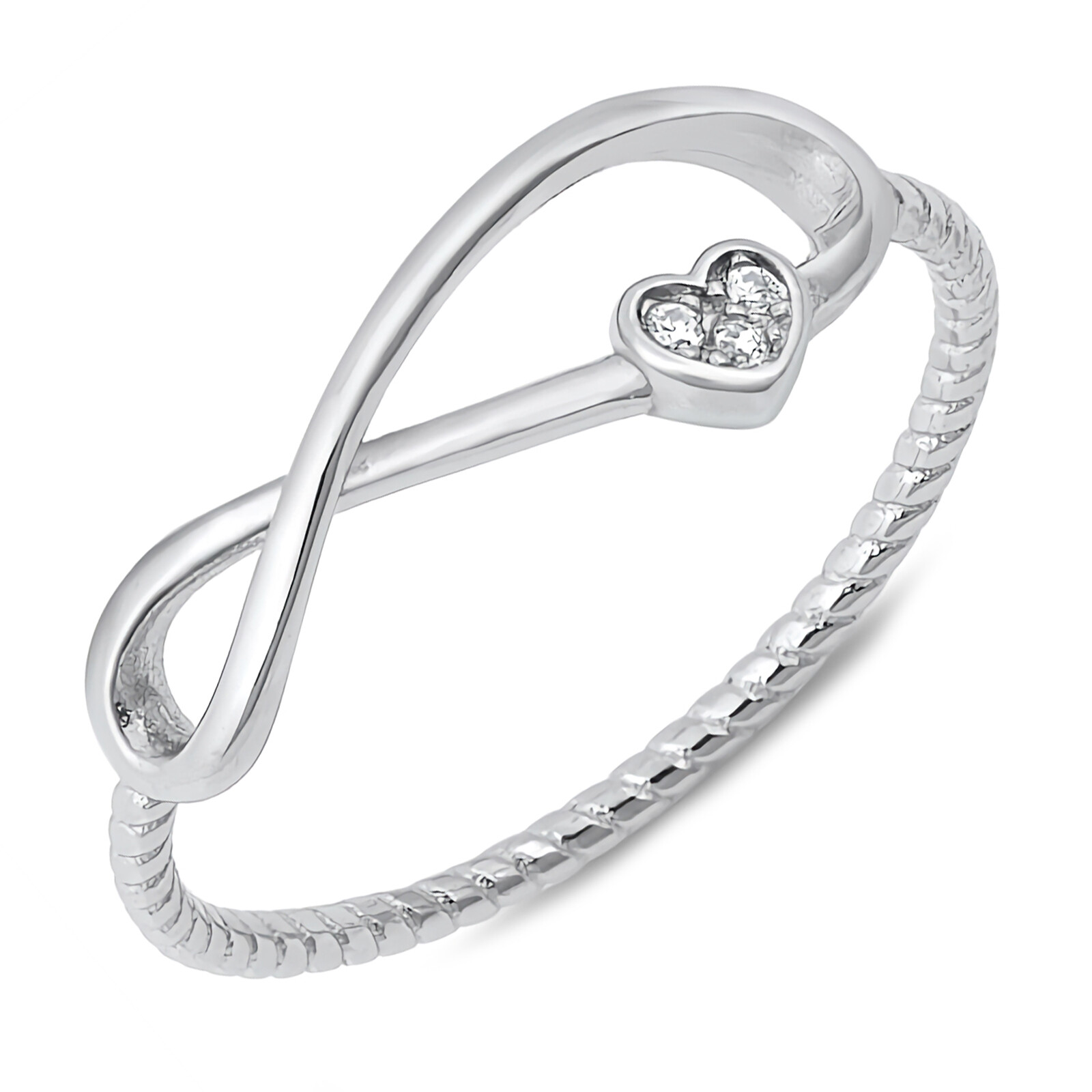 Infinity Symbol With Heart Ring