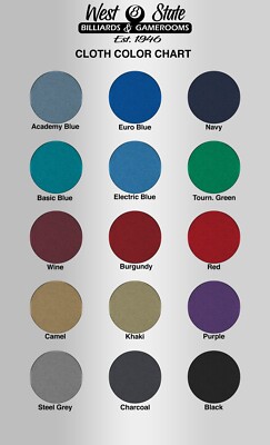 West State Billiards Pool Table Cloth Replacement Kit for 7/8/9 Foot ...