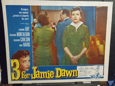 Lobby Card 1956 3 FOR JAMIE DAWN Laraine Day tense at murder trial ...