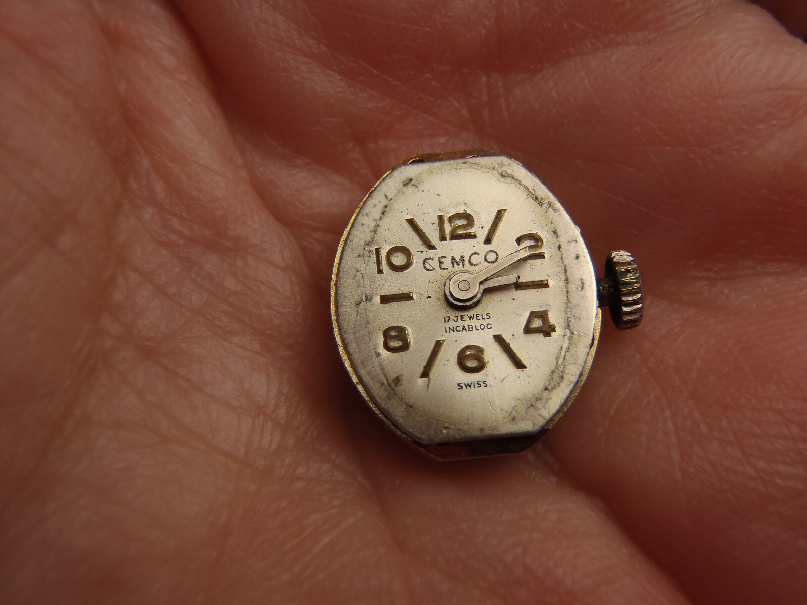 Vintage Villereuse Watch Co. Cemco Swiss Watch Movement 17 Jewels For ...