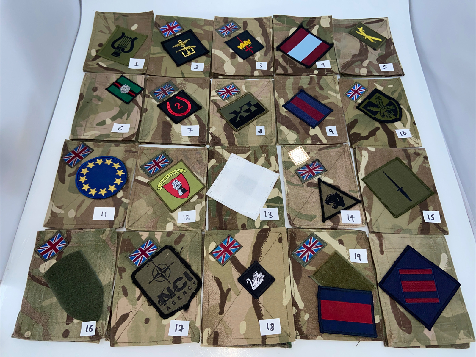 X2 MTP Army Issued Blank Blanking Patches UBACS/PCS Regiment RLC Medic ...