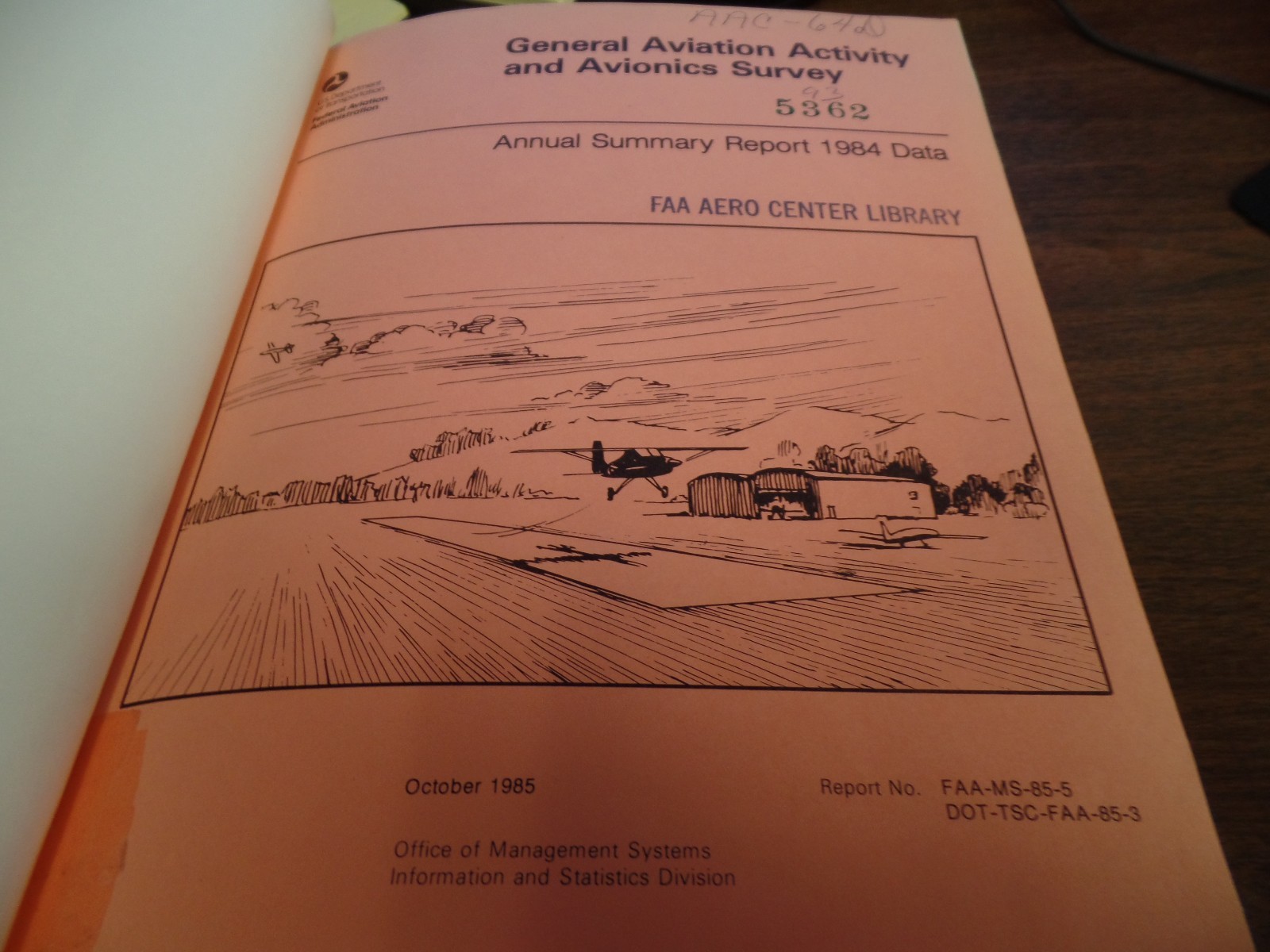 US FAA General Aviation Activity and Avionics Survey 84-86 Ex-FAA Book ...