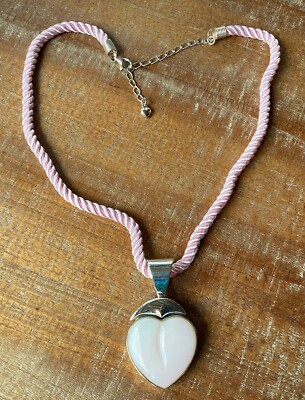 Jay King Desert Rose Sterling Silver Rose Quartz Heart Pendant Necklace ...