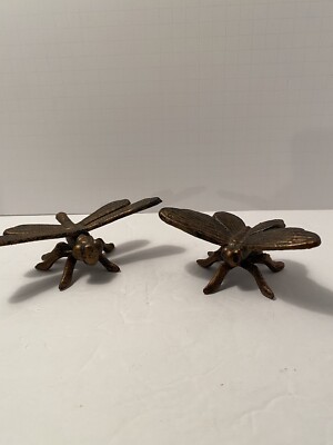 Cast Iron Metal Butterfly And Dragonfly Figurines Garden Insect ...