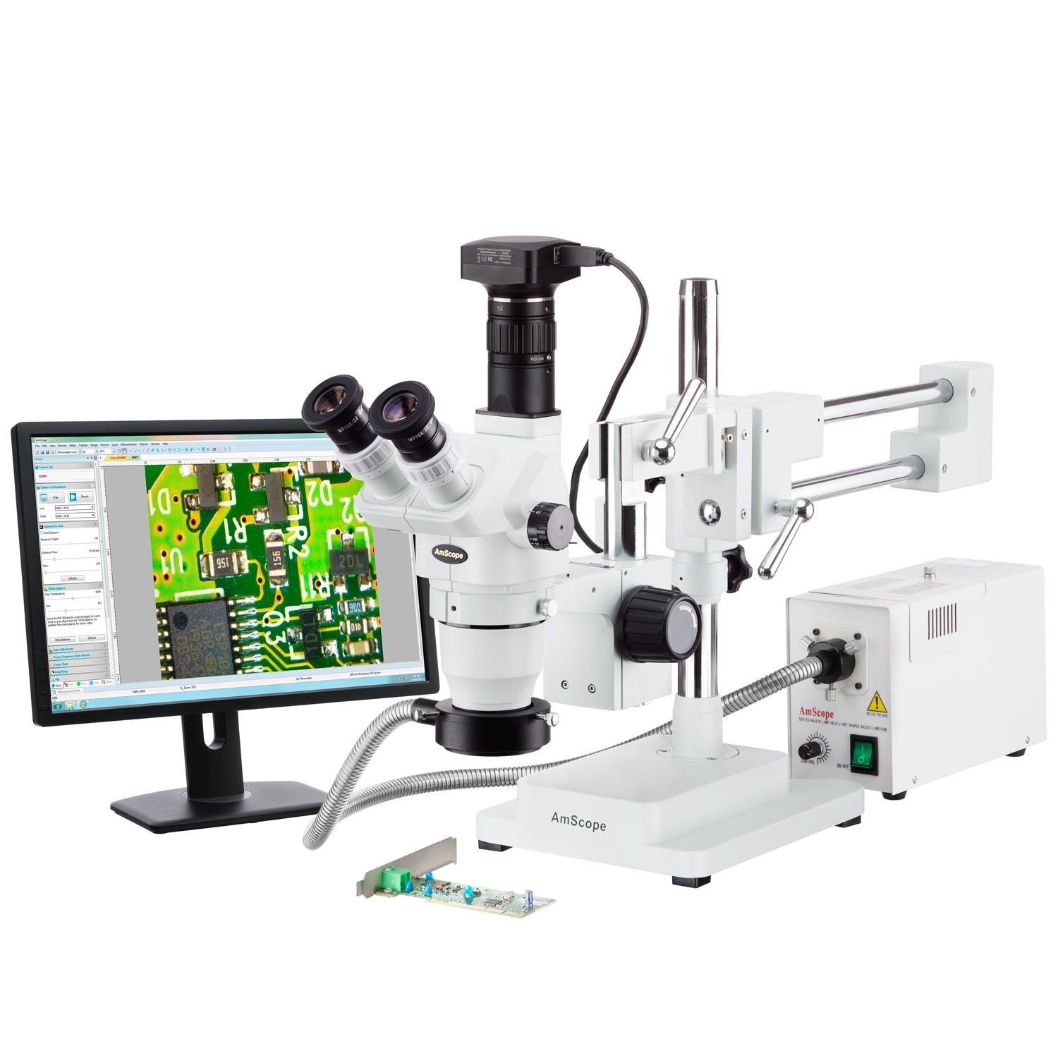 AmScope 2x-225x Trinocular Stereo Zoom Microscope 20MP Camera ZM-4TW3 ...