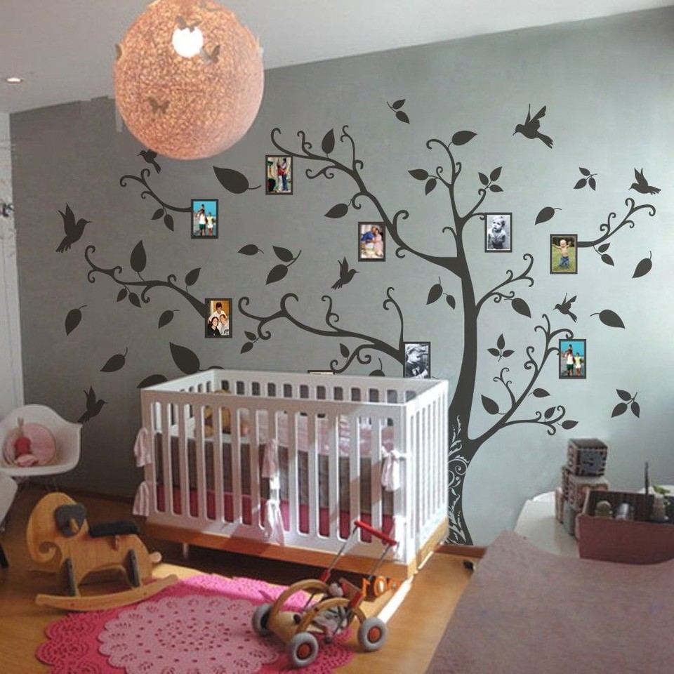 Family Memory of Tree Bird Wall Sticker Photo Frame Vinyl Removable ...