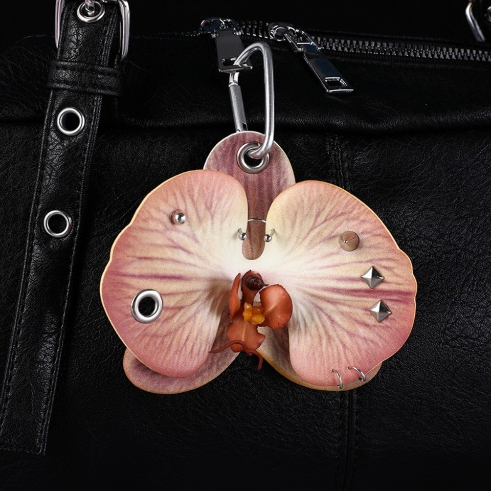 Handmade Orchid Keychain Backpack Decoration Butterfly Orchid Keychain ...