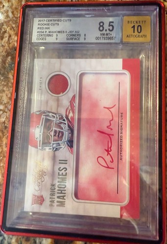 2017 Patrick Mahomes Certified Rookie Cuts /15 Red Ink Rookie Patch ...