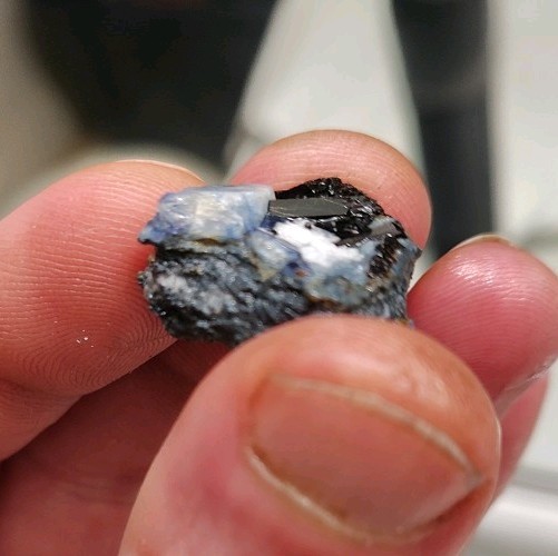 Gem Blue Benitoite With Black Neptunite! Ultra Rare! | eBay
