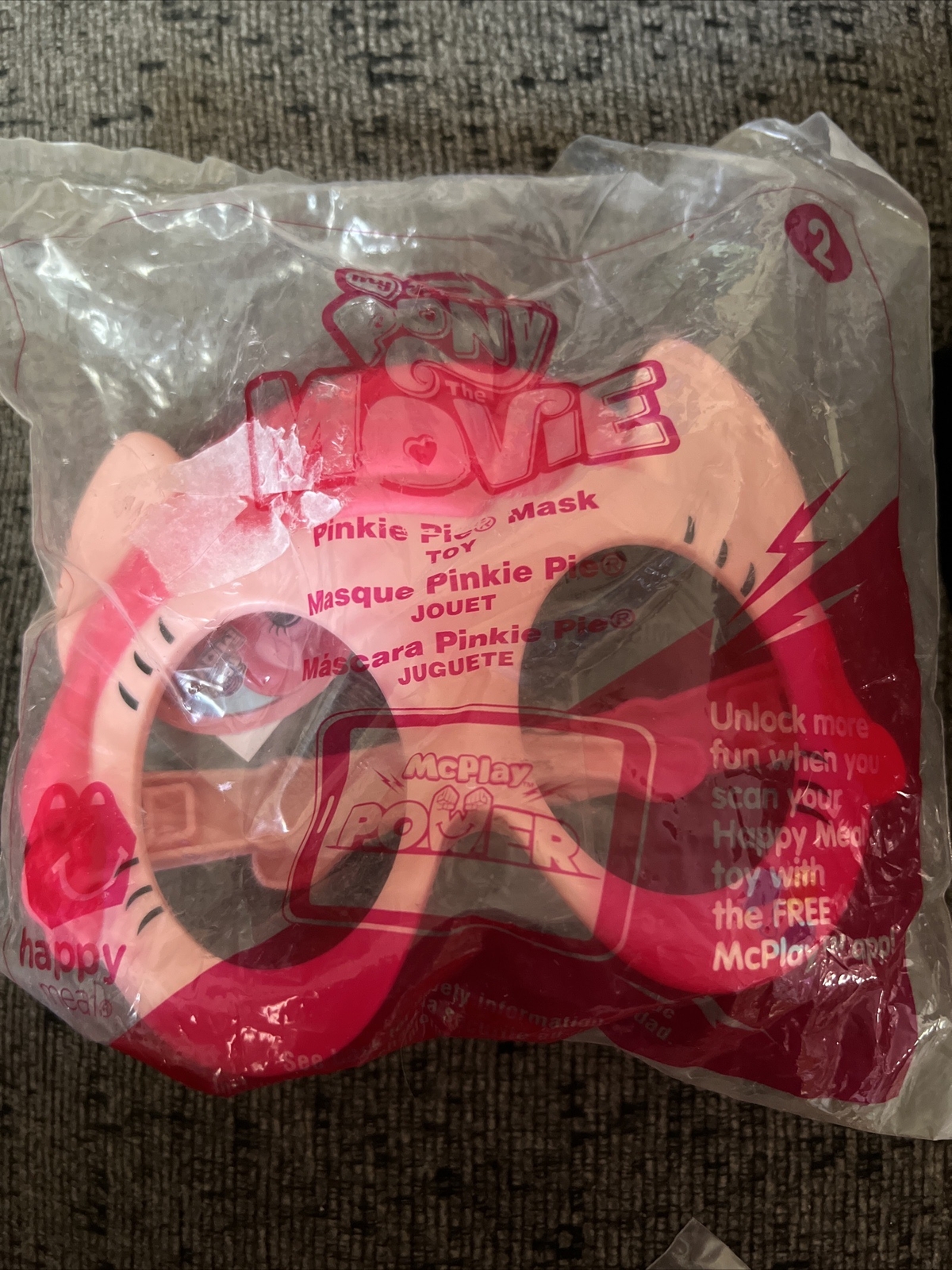 My Little Pony Movie Pinkie Pie Mask Toy #2 McDonald's Happy Meal 2016 ...