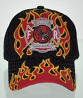 MESH FD FIRE DEPT RESCUE FLAMES CAP HAT F1 BLACK | eBay