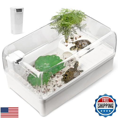 Turtle Tank Habitat Kit,Clioran Aquatic Tortoise Enclosure Starter ...