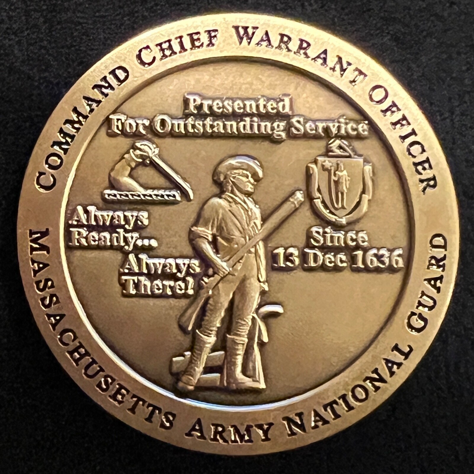 Massachusetts Army National Guard Command Chief Warrant Challenge Coin ...