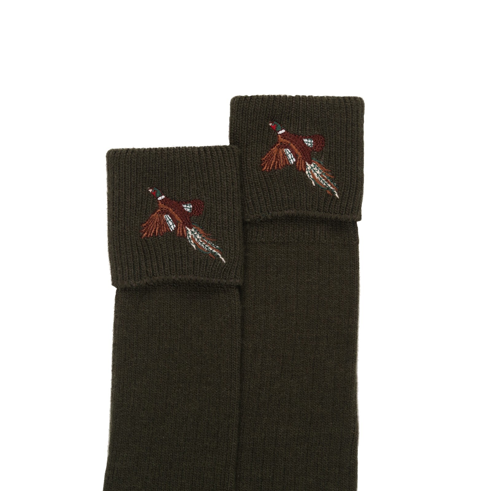 Olive Pheasant Emblem Shooting Socks with Garters Long Comfy Game ...