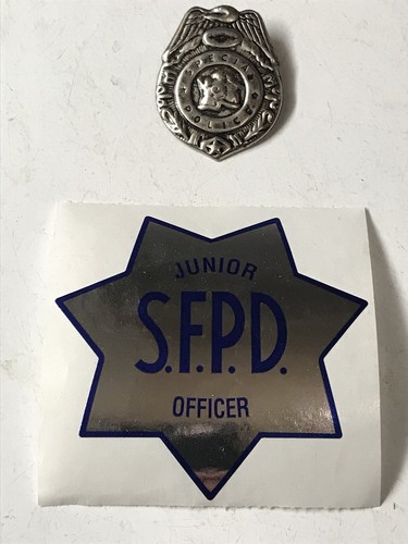 vintage Toy Tin Police Badge Pin Japan 1970s & San Francisco SFPD Star ...
