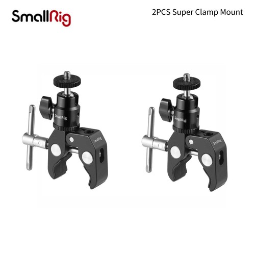 SmallRig 2PCS Super Clamp Mount Camera Mount Clamp w/ 1/4" Screw Ball ...