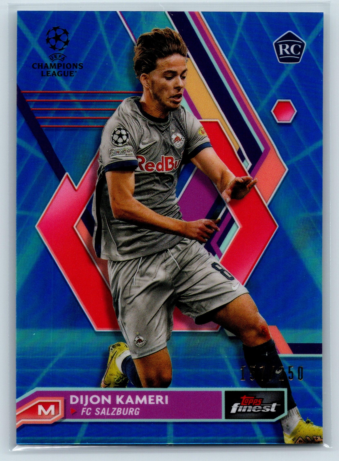 Dijon Kameri 2022-23 Finest UEFA Blue/Aqua Vaporwave Refractor RC,SN ...