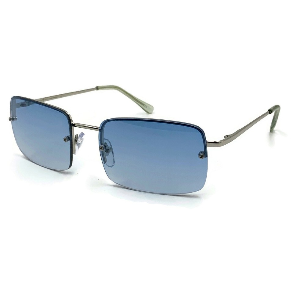 Rimless Rectangular Sunglasses Clear Minimalist Eyewear Small Spring ...