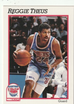 FREE SHIPPING-MINT-1991-92 NBA Hoops #138 Reggie Theus New Jersey Nets ...