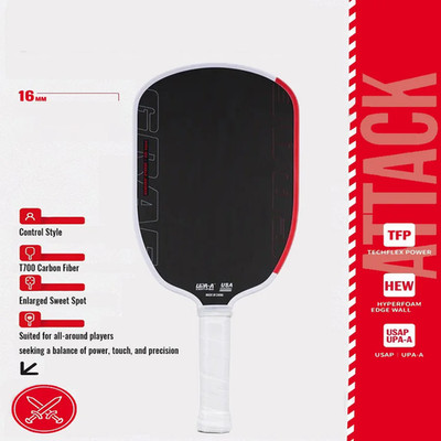ACOM GRAF Pro IV Gen 4 Pickleball Paddle 16mm Carbon Fiber Foam Core ...